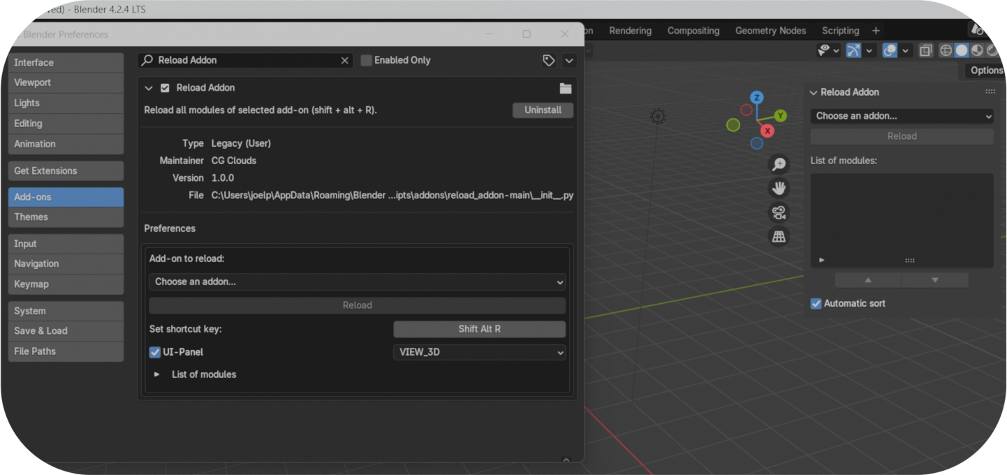 GitHub - cgclouds/reload_addon: Blender Addon